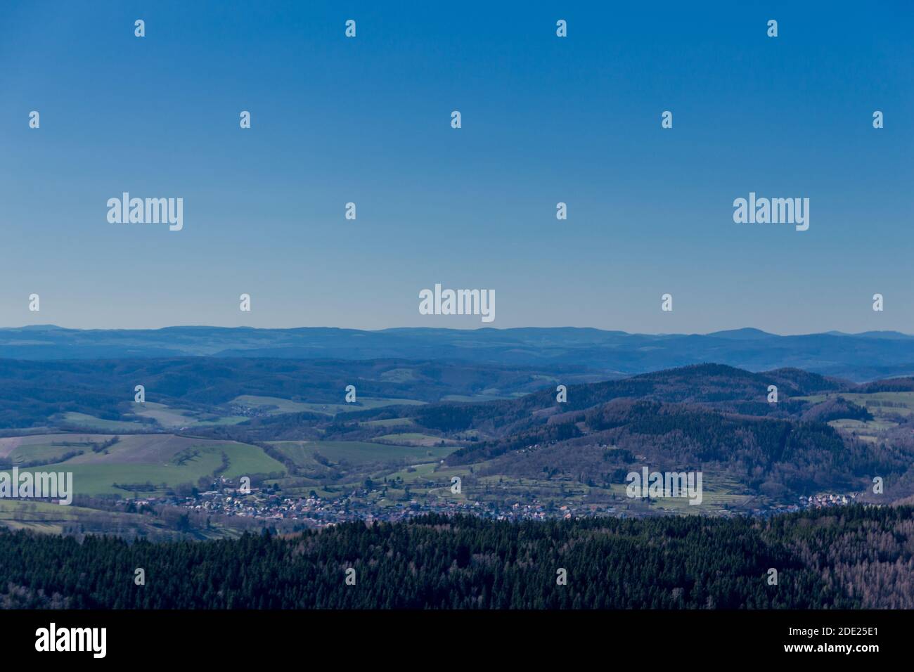 First spring walk on a sunny day through the Thuringian Forest ...