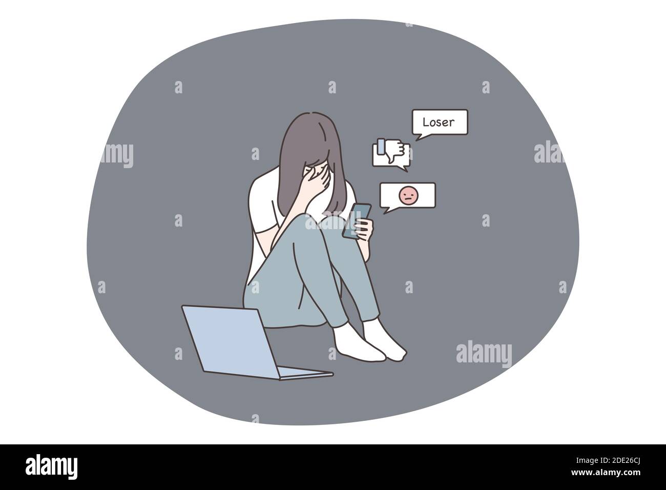 Depression, frustration, mental stress, anxiety concept. Suffering from ...