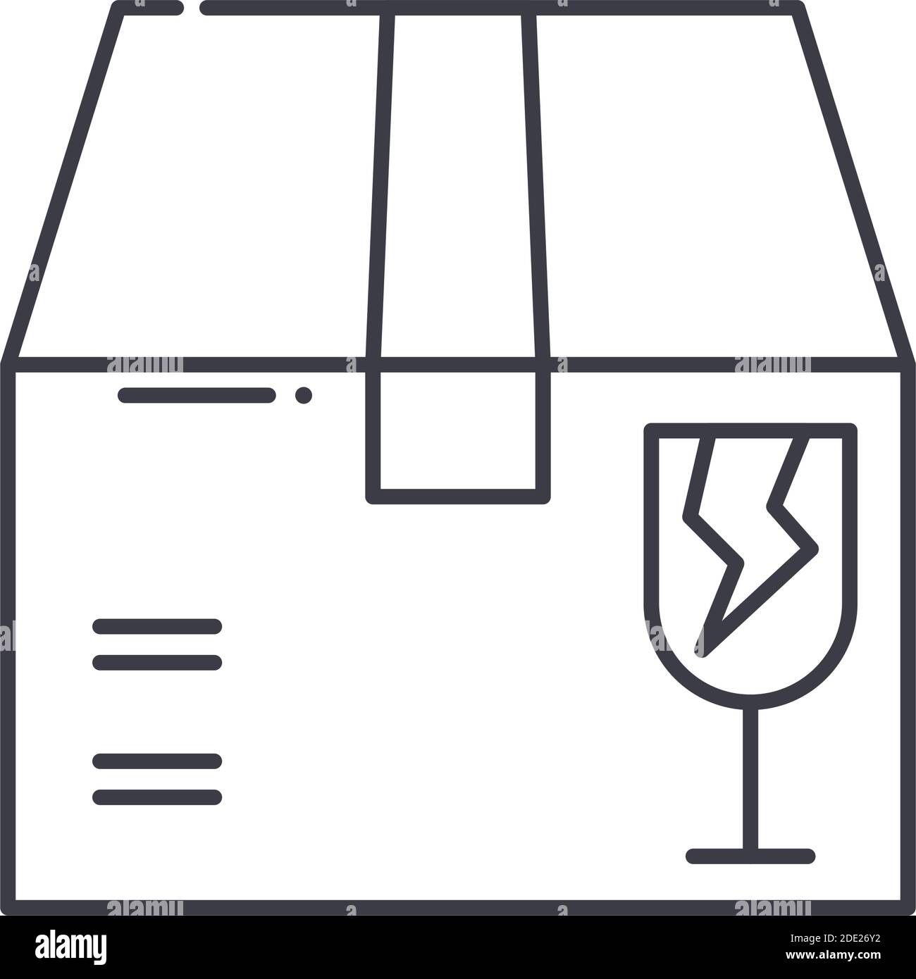 Fragile concept icon, linear isolated illustration, thin line vector, web design sign, outline ...