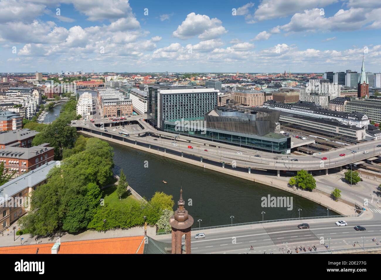 View of Stockholm and Central Station from Town Hall Tower, Stockholm ...