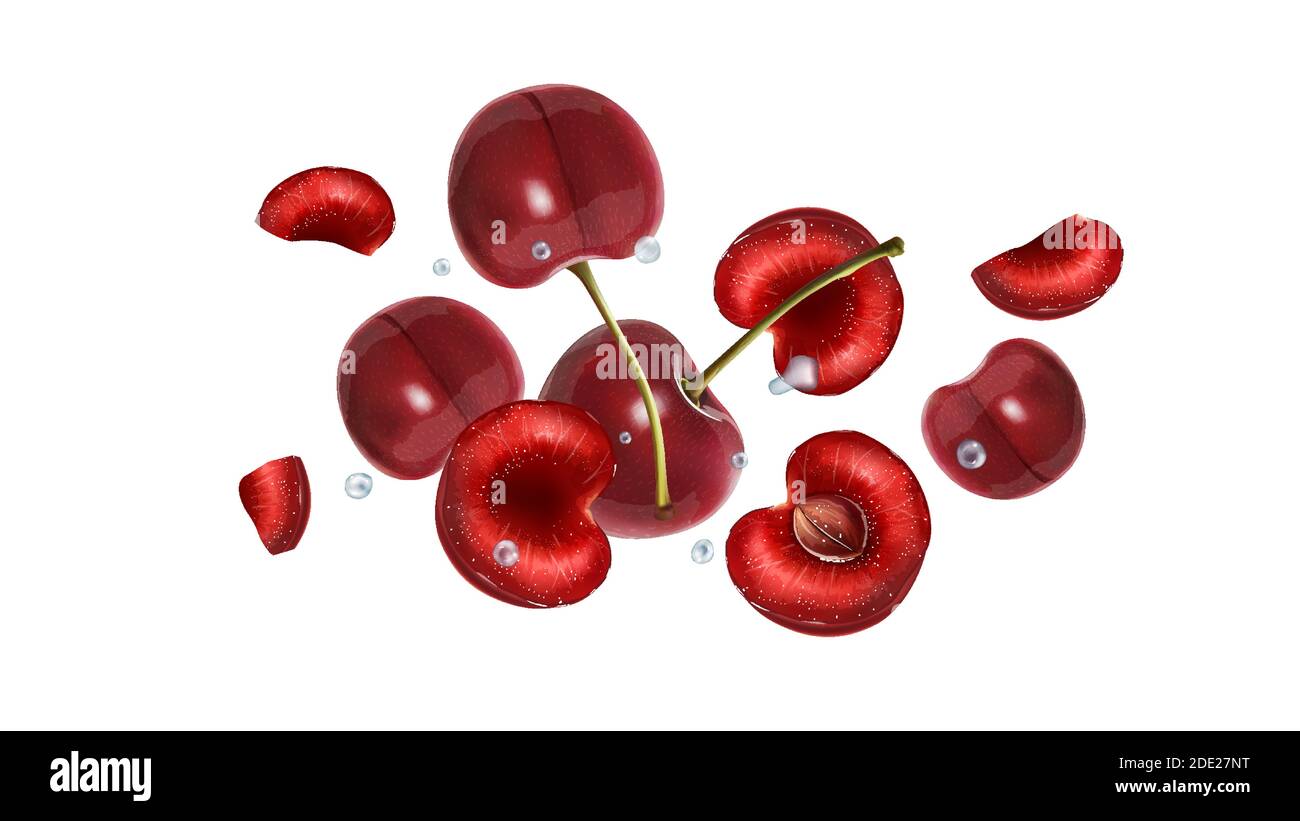 Cherry explosion Cut Out Stock Images & Pictures - Alamy