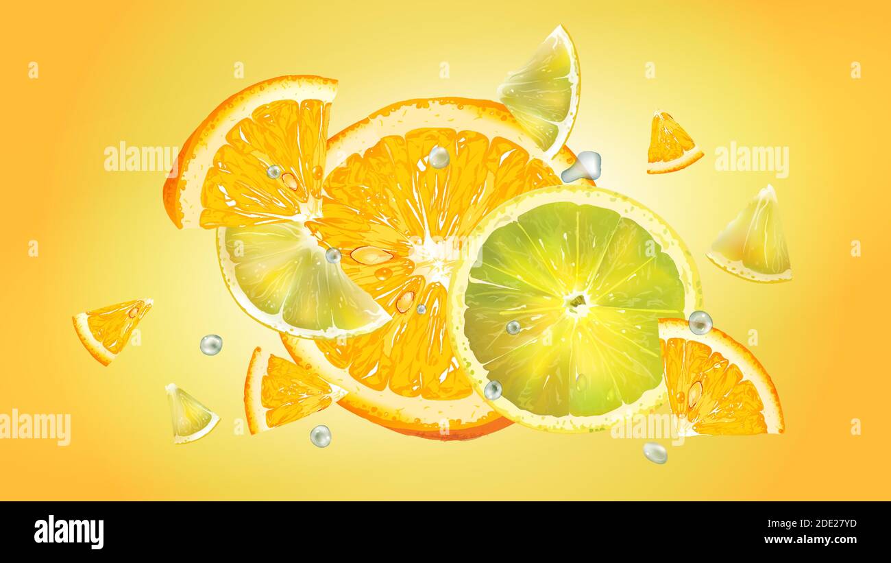 Lemon citrus slices in Stock Vector Images - Alamy