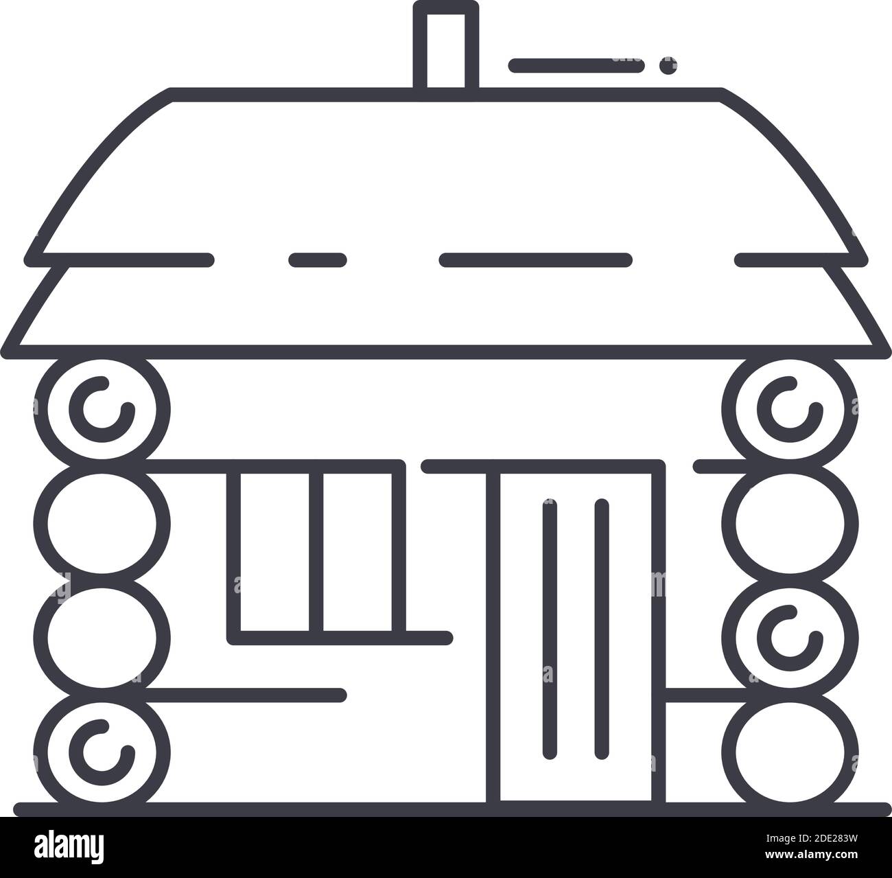 Forest hut icon, linear isolated illustration, thin line vector, web ...