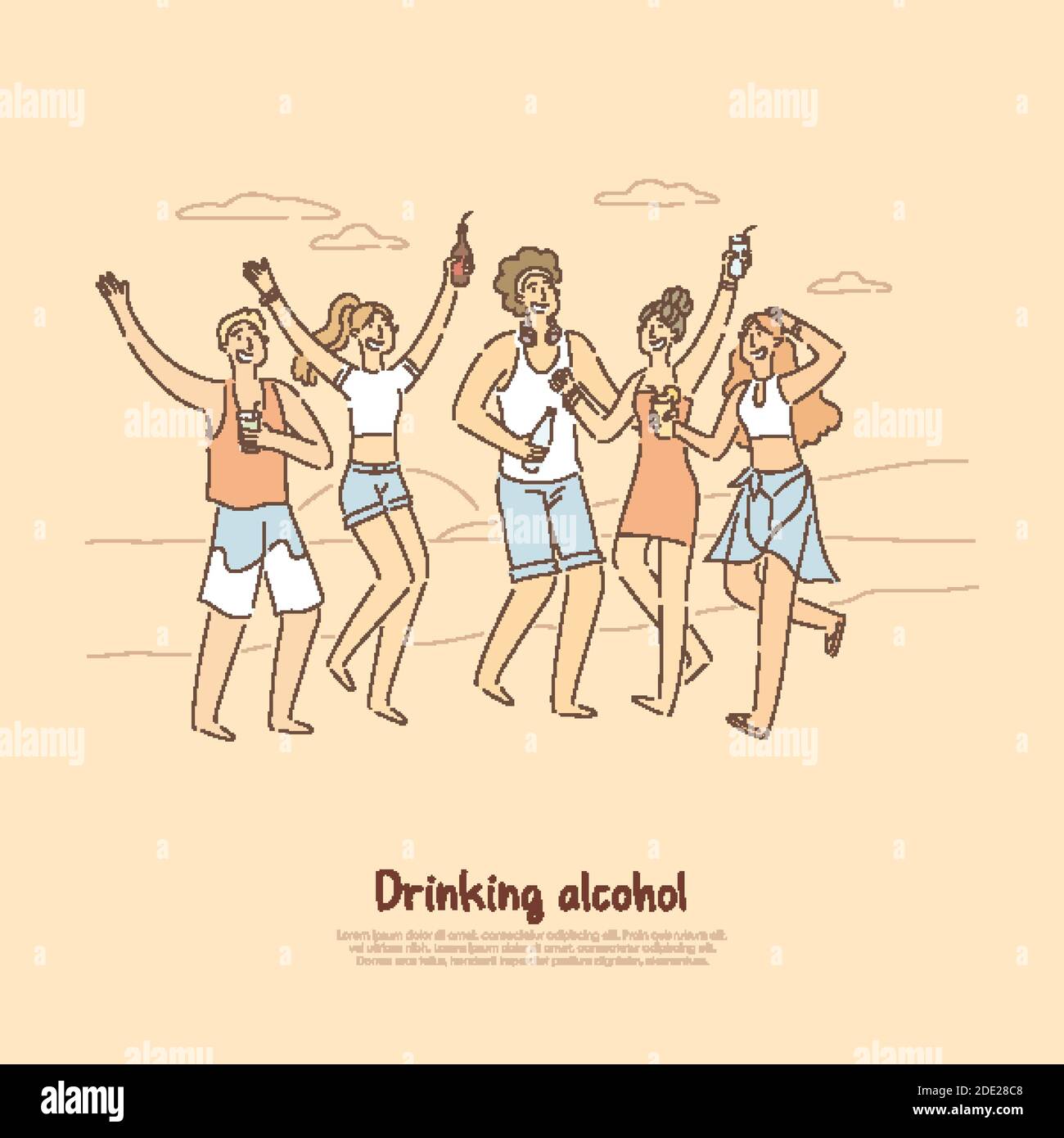 Young people dancing outdoors Stock Vector Images - Alamy