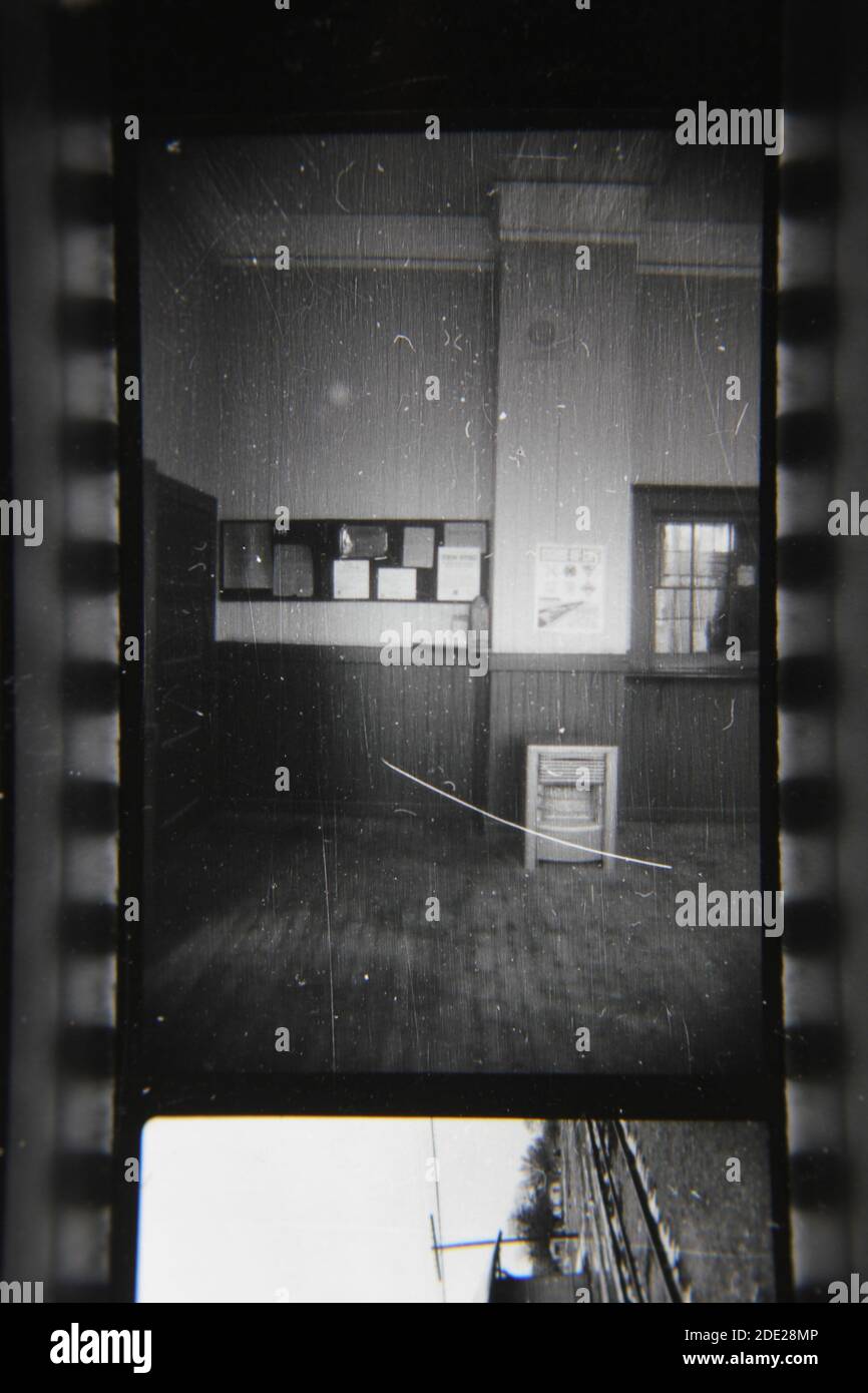 Fine 1970s vintage black and white photography of the interior of an ...