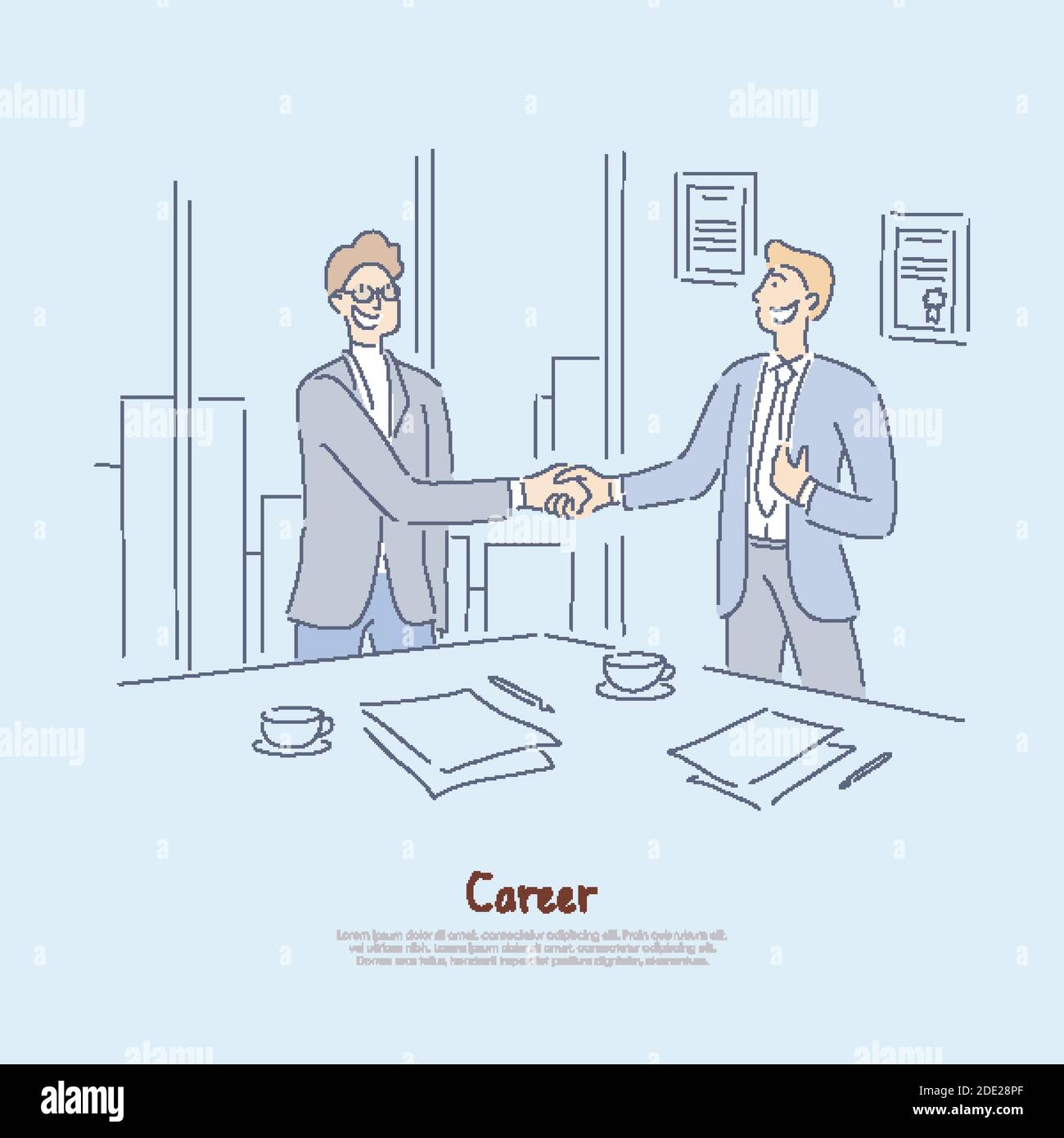 Interview handshake Stock Vector Images - Alamy