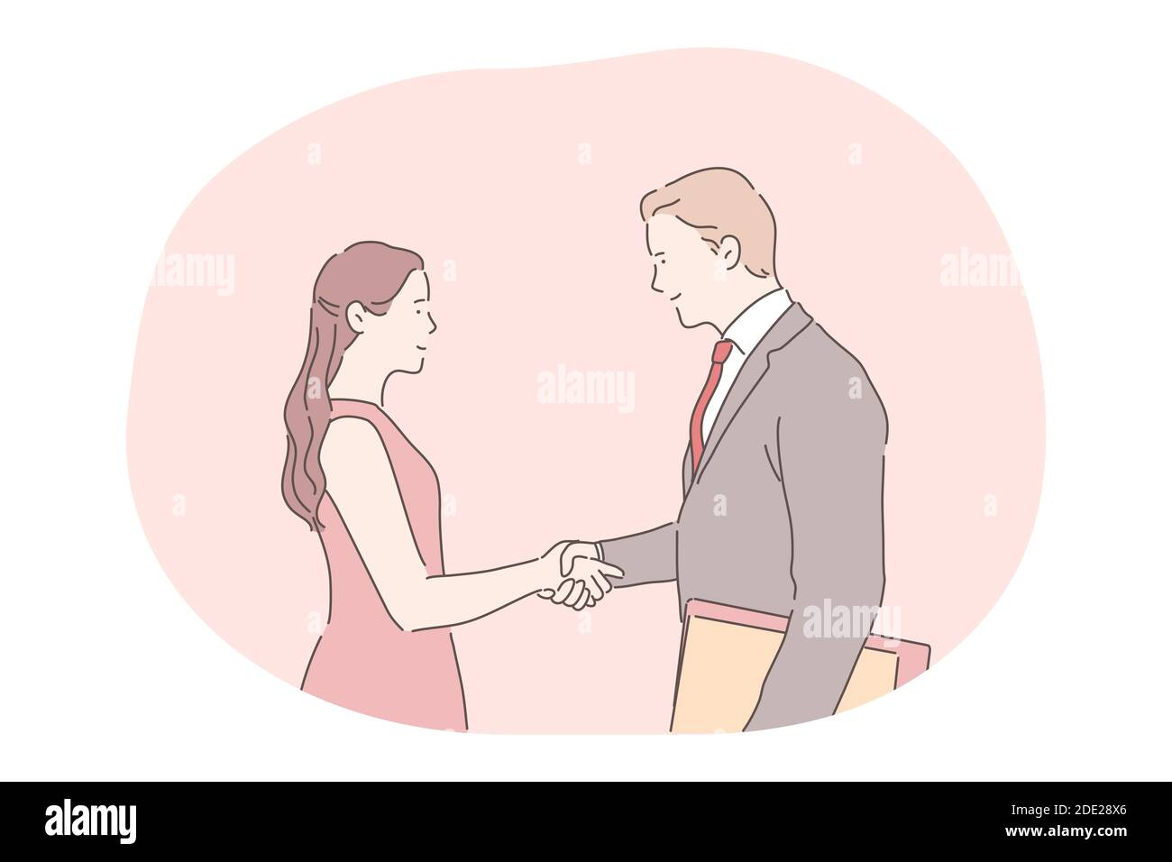 Deal, business agreement, successful negotiations concept. Young ...