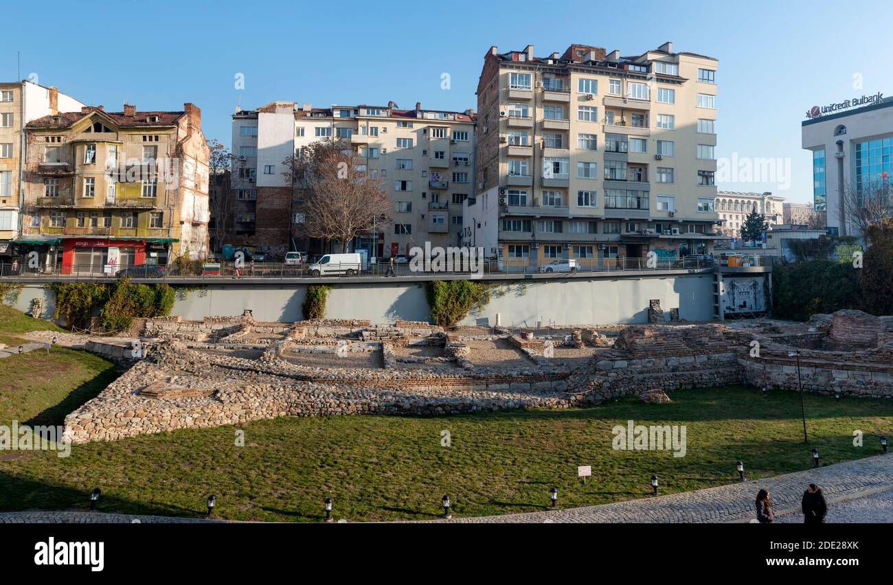 Sofia Bulgaria Serdica ruins The Western Gate of the Ancient Roman city ...
