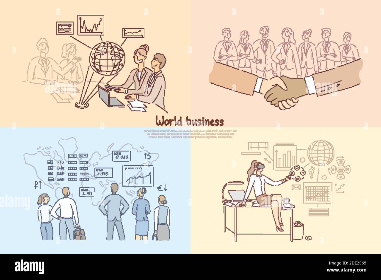 Global trade, digitized business development, international partnership ...