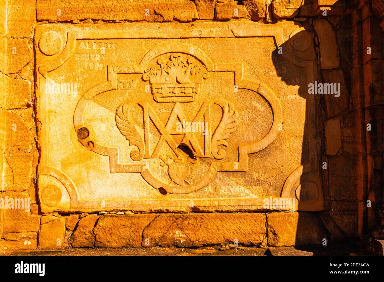 Jesuit Emblem, ruins of the Jesuit Mission San Ignacio Mini, UNESCO ...