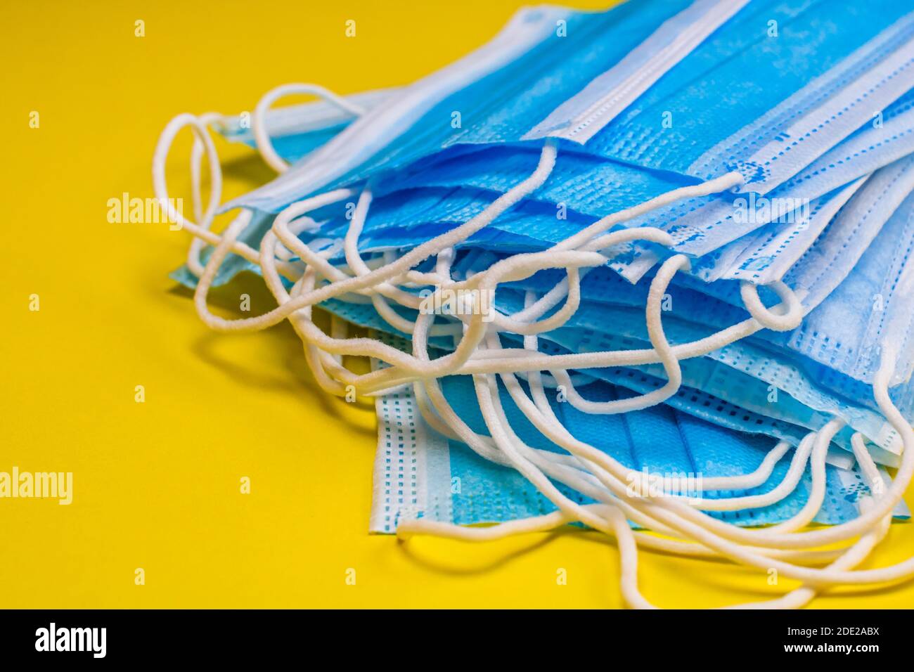 Close up and detail of medical hygienic mask, face protective surgical ...