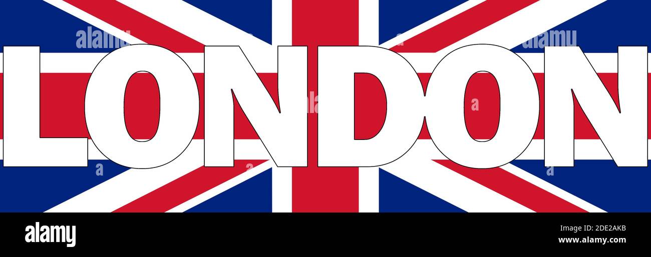 White London text text written over UK flag Stock Photo - Alamy