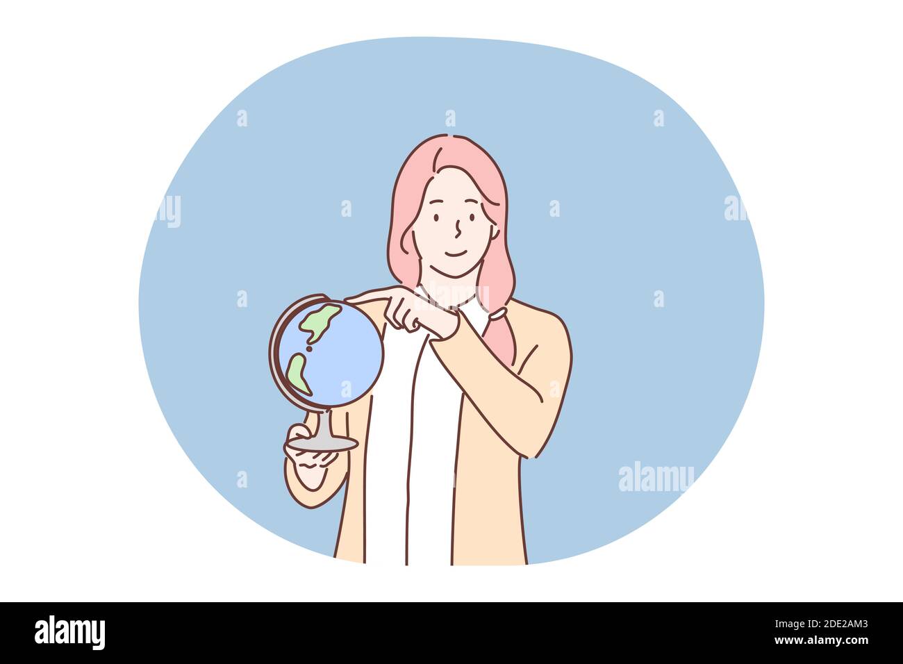 Education, teaching, geography, globalization symbol concept. Young ...