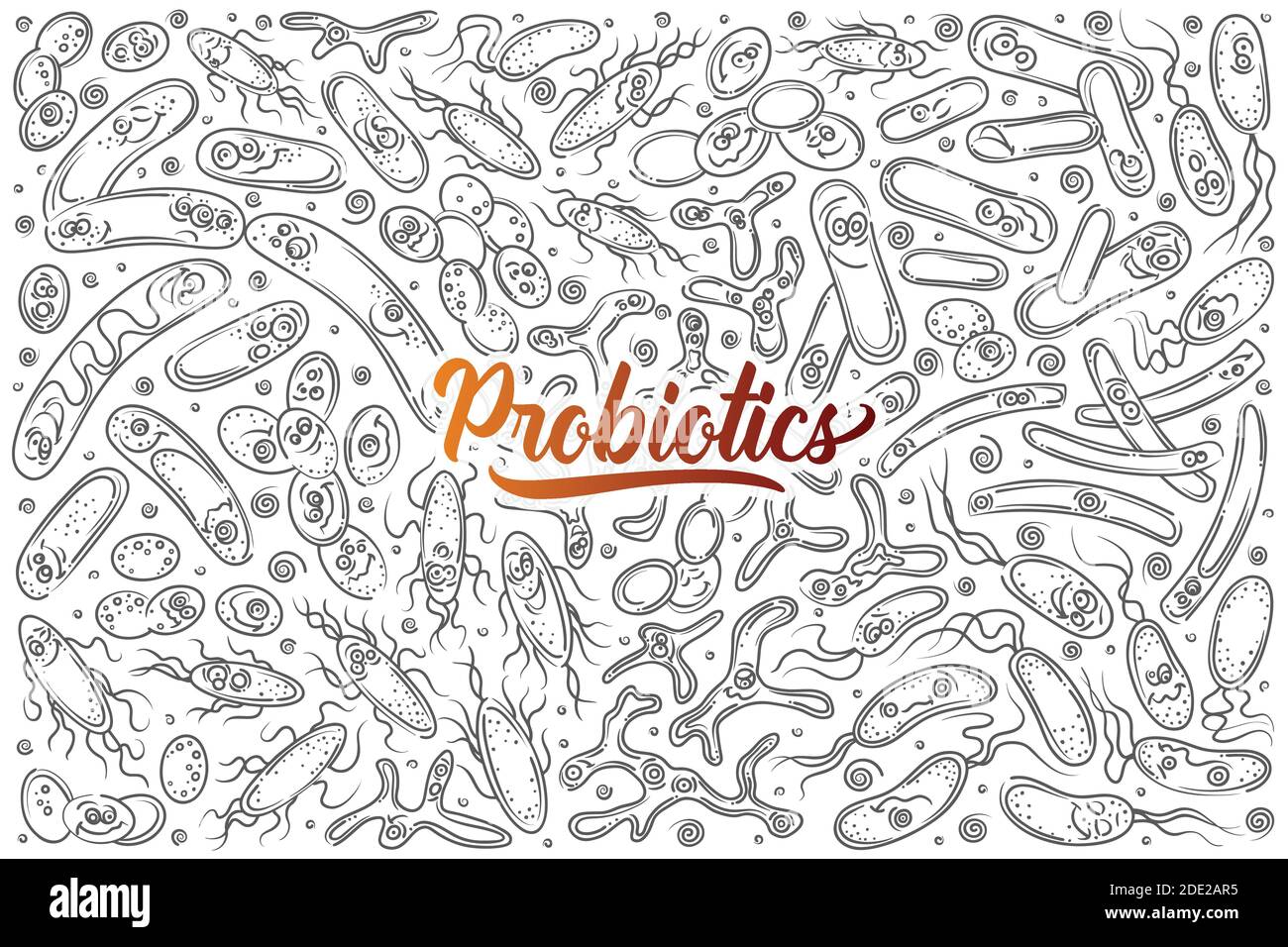 Hand drawn probiotics, useful bacterias Stock Vector Image & Art - Alamy
