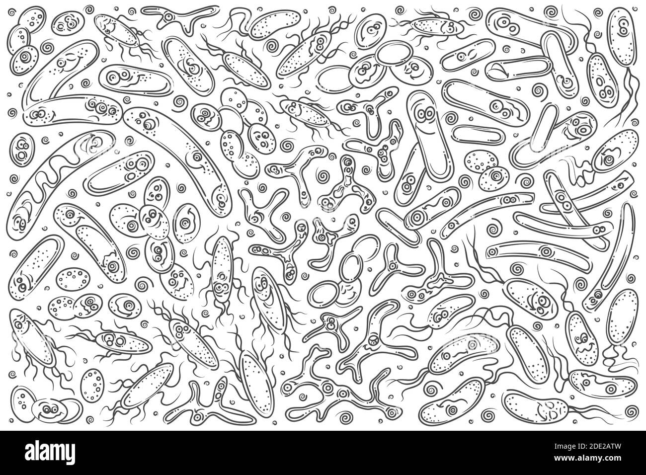 Hand drawn bacteria Stock Vector Images - Alamy