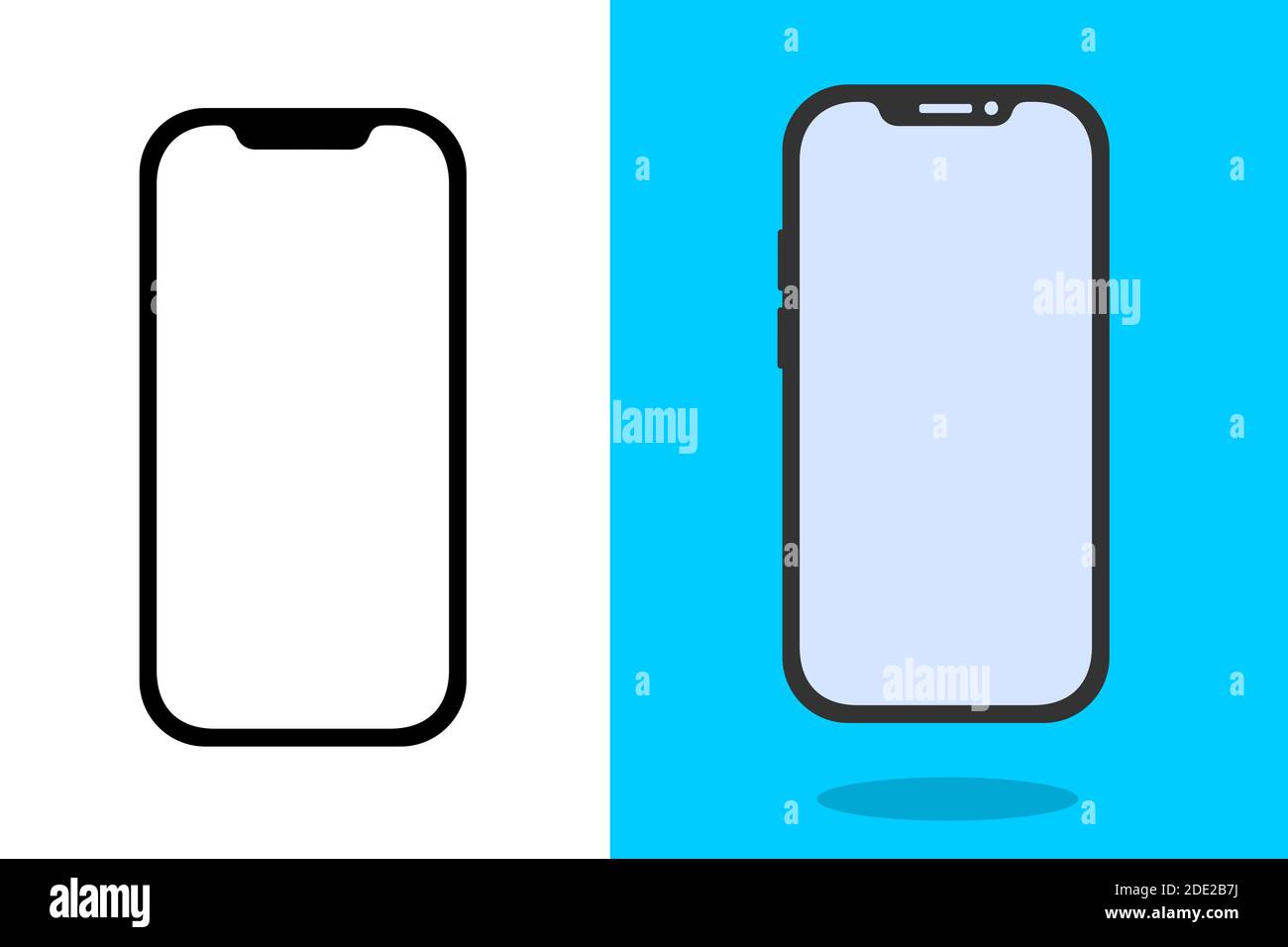 Modern smartphone with edge-to-edge display. Simple minimalist vector ...