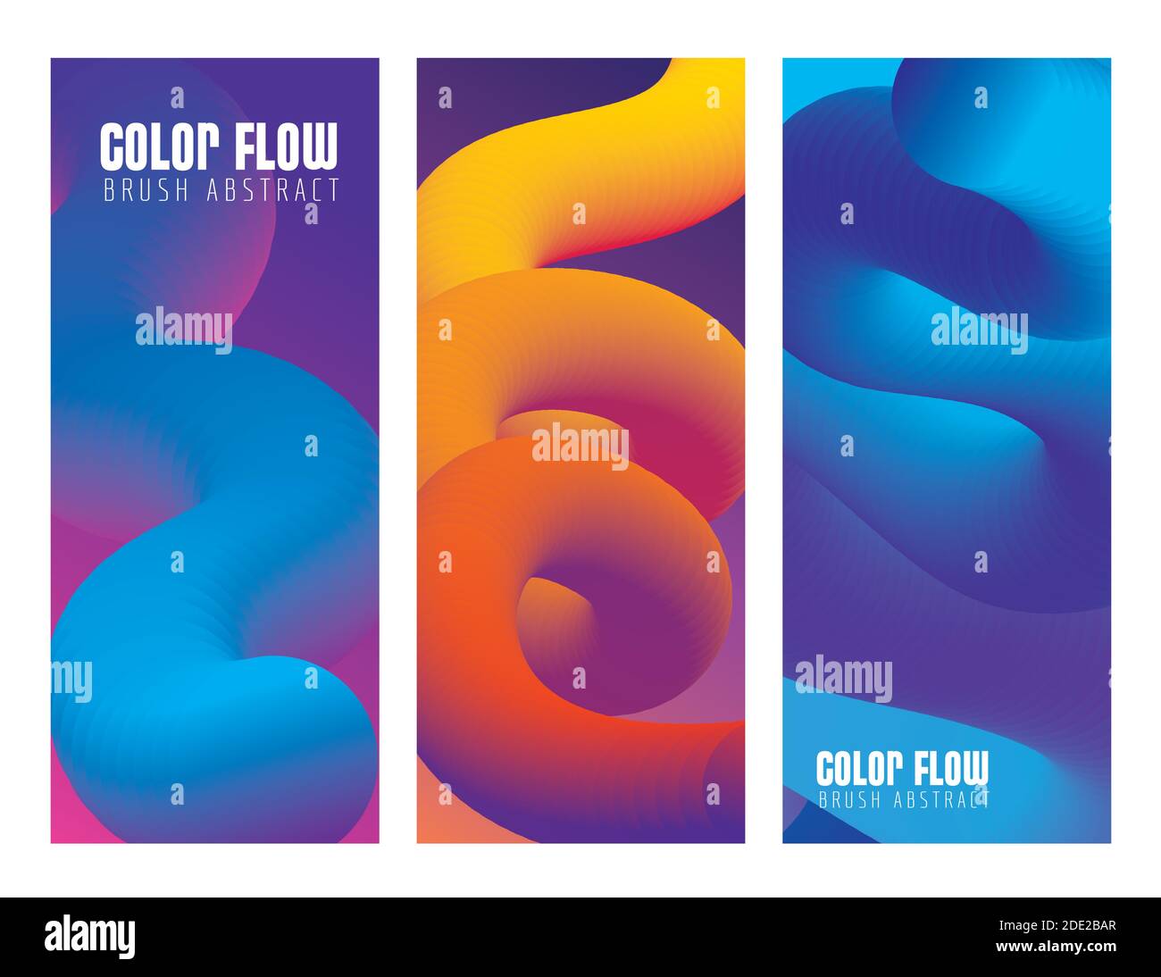 three color flow posters in set colors backgrounds Stock Vector Image ...
