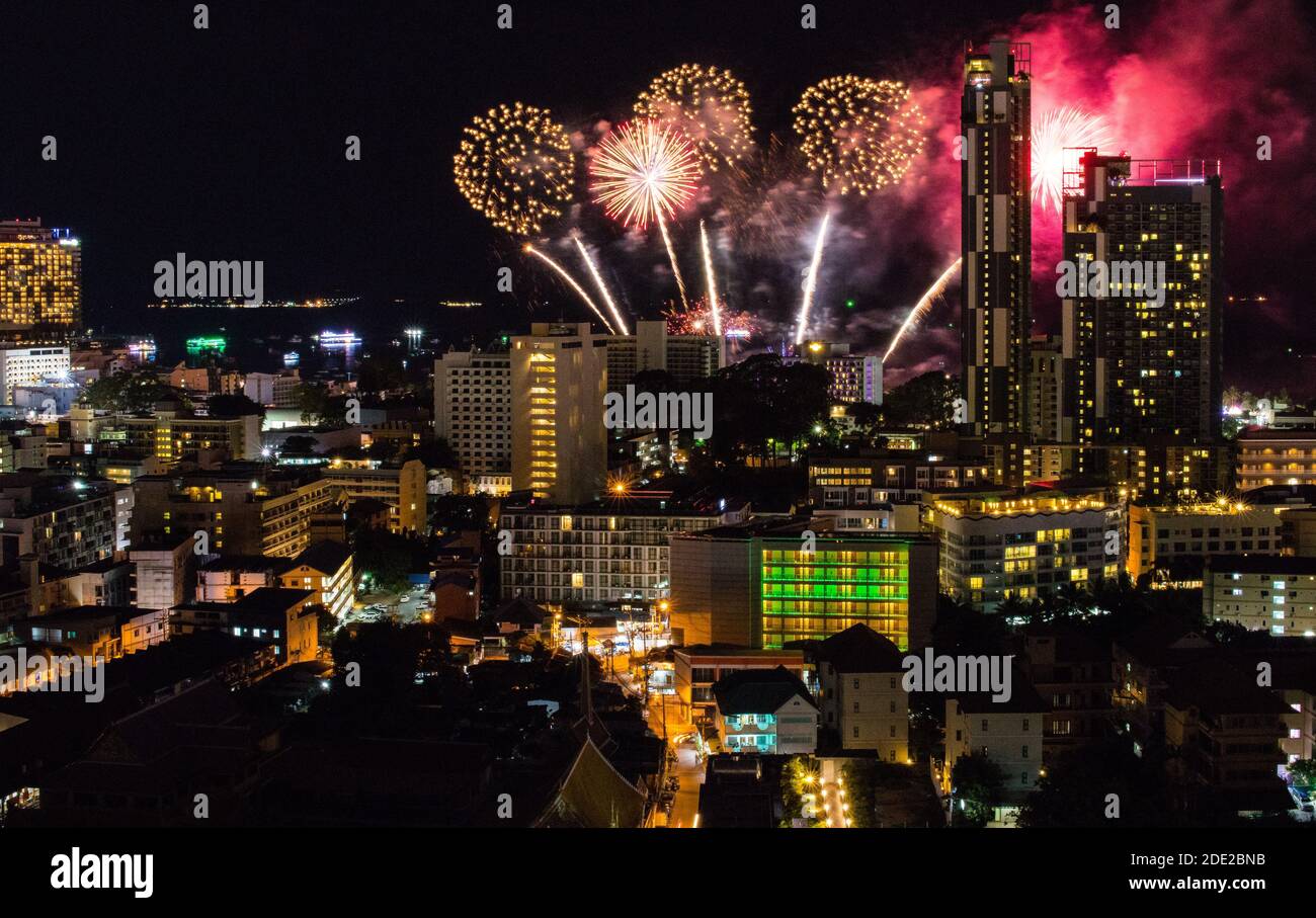 firework festival in Pattaya Thailand Asia Stock Photo - Alamy