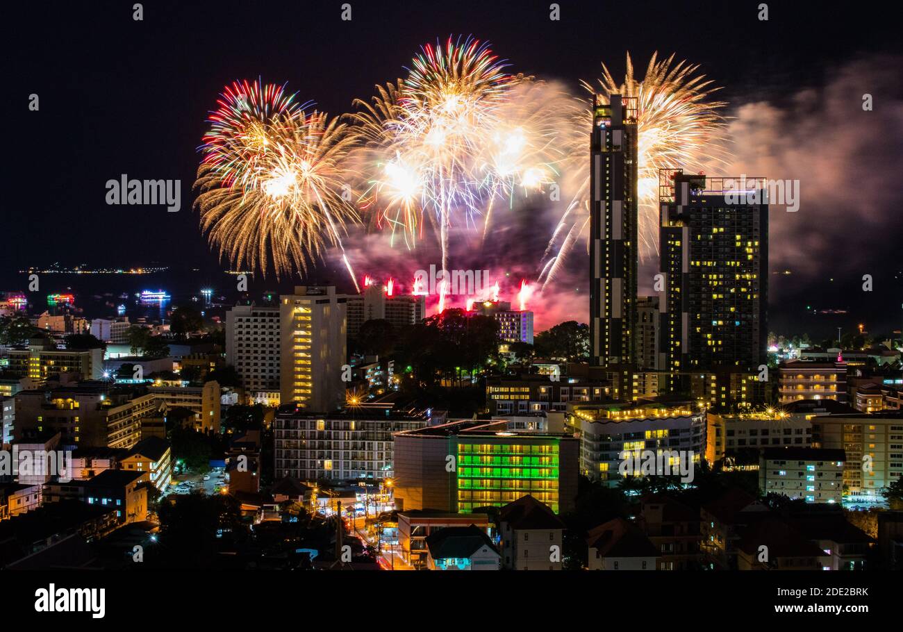firework festival in Pattaya Thailand Asia Stock Photo - Alamy