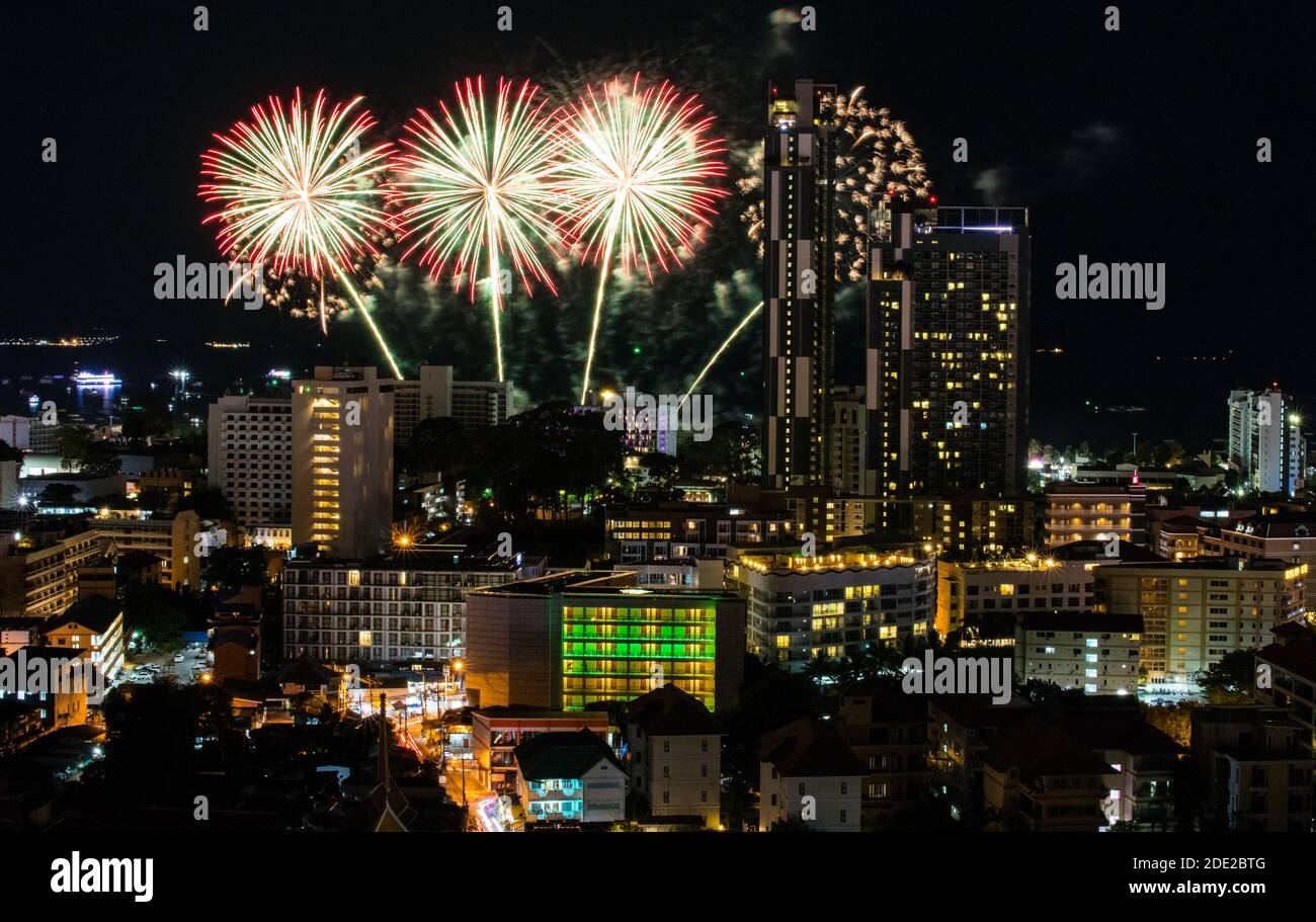 firework festival in Pattaya Thailand Asia Stock Photo - Alamy
