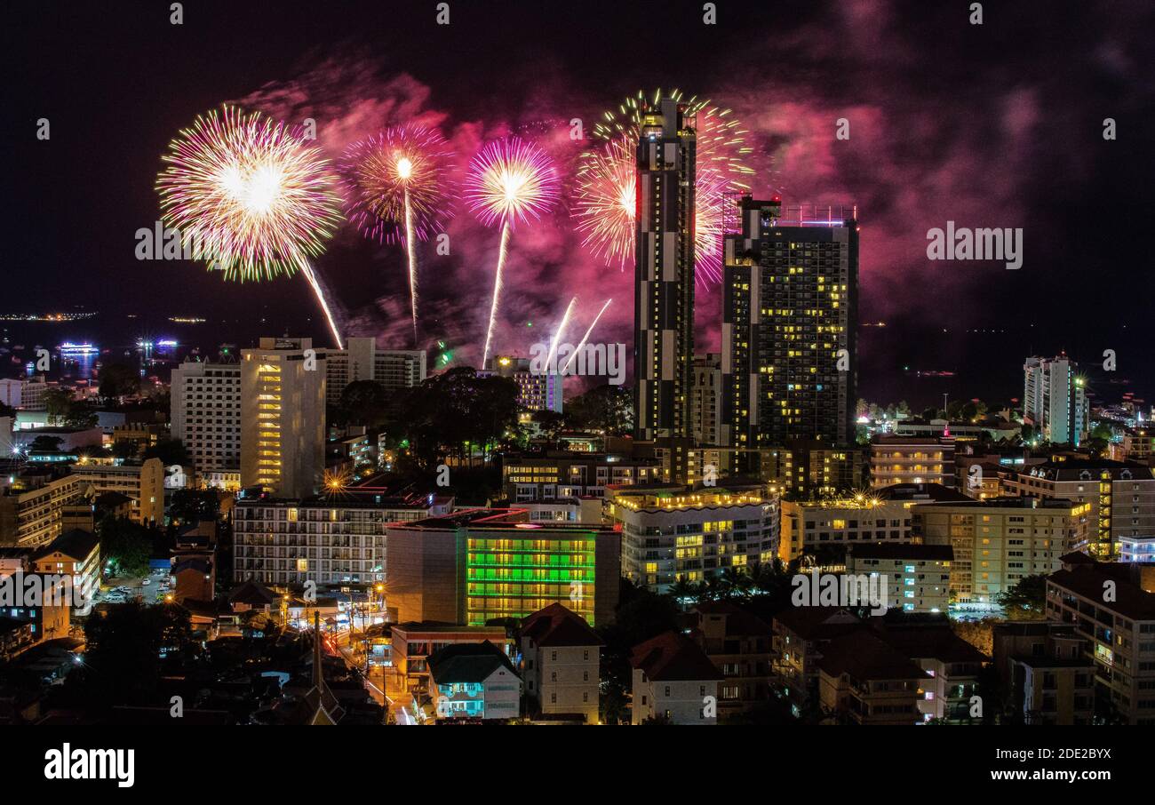 firework festival in Pattaya Thailand Asia Stock Photo - Alamy