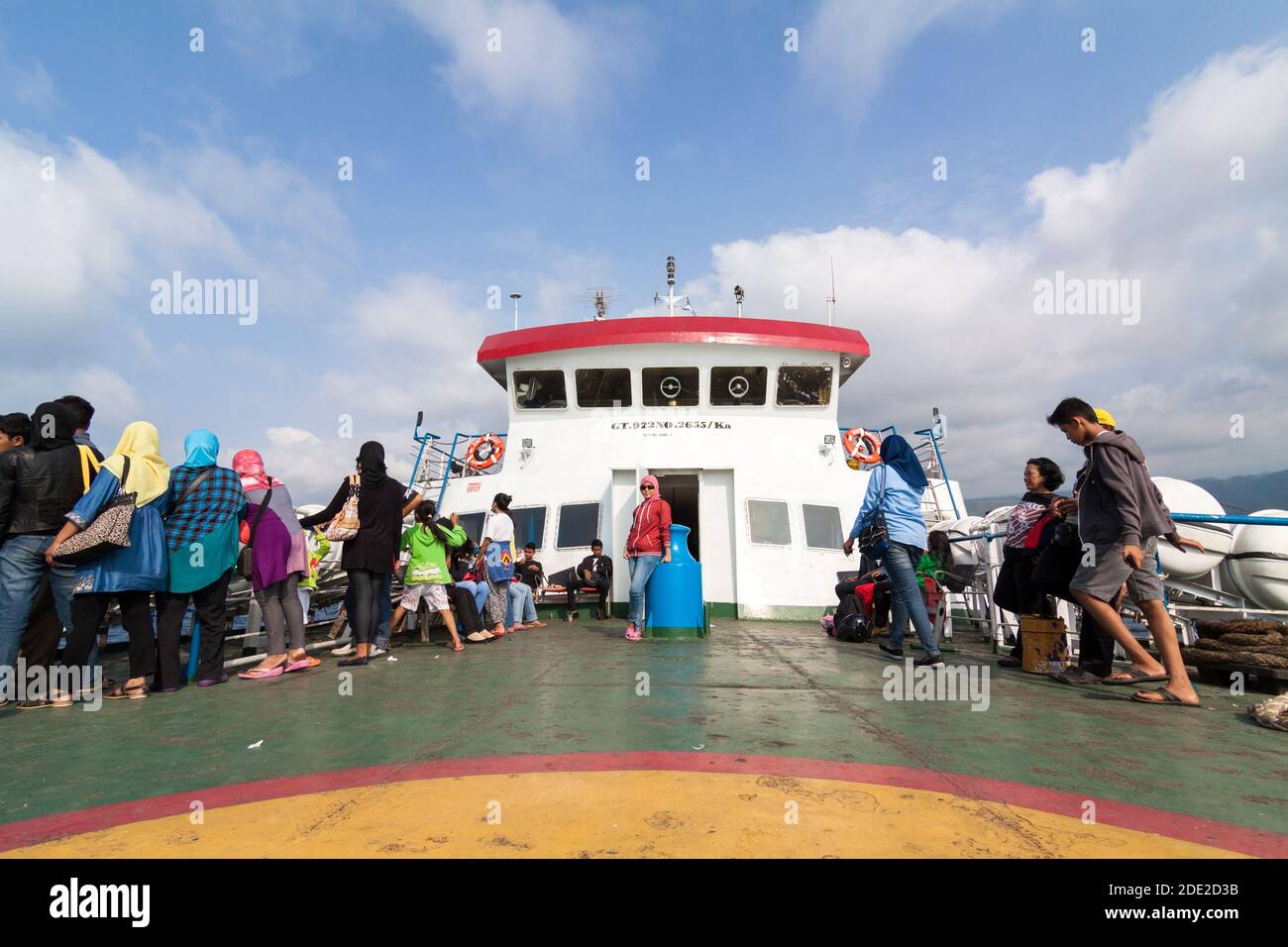 The ferry passengers who will cross to the island of Bali Stock Photo ...