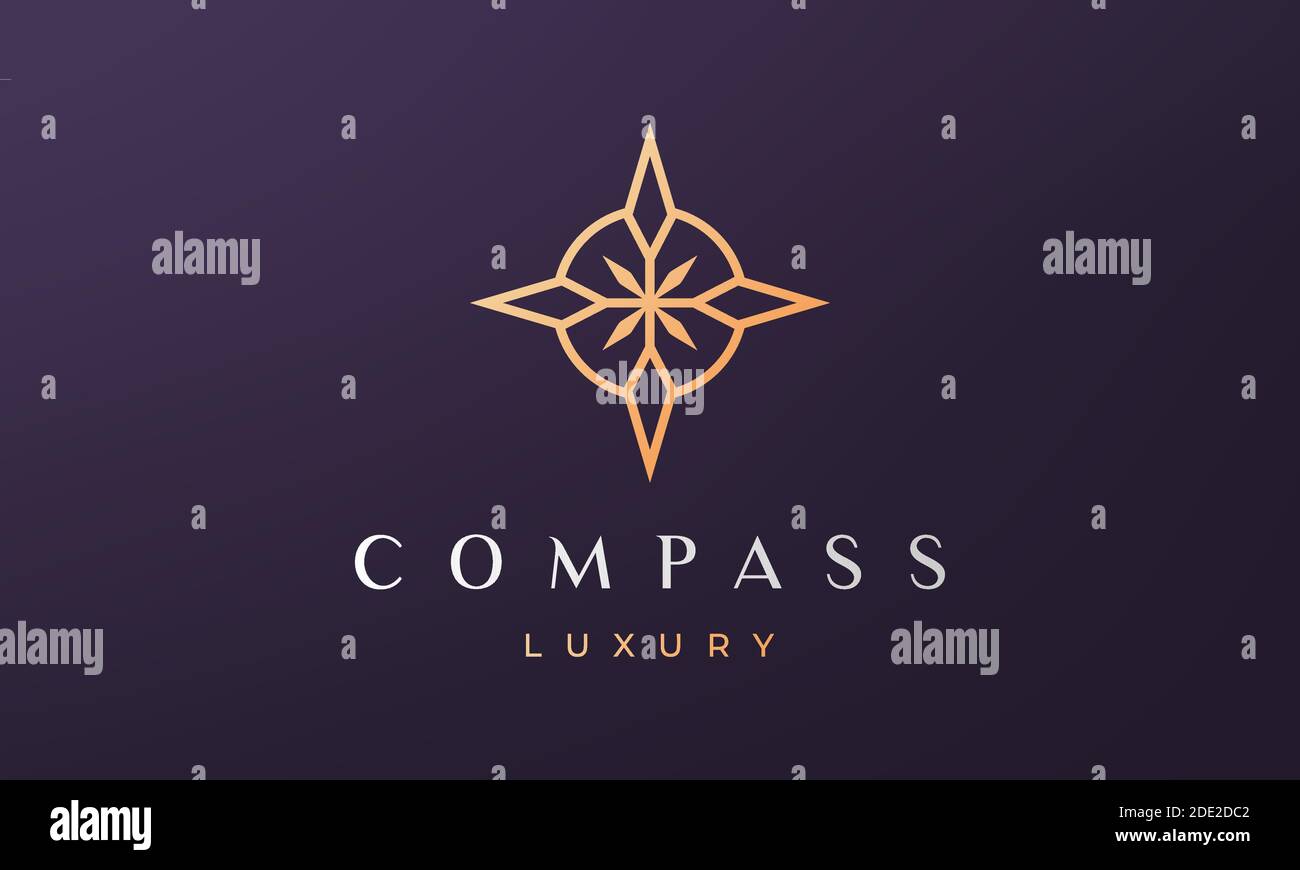 compass logo concept in a modern and luxury style with clean and ...
