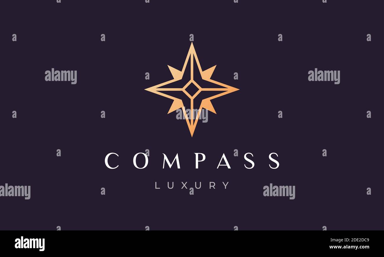 simple compass logo concept in a modern and luxury style Stock Vector ...