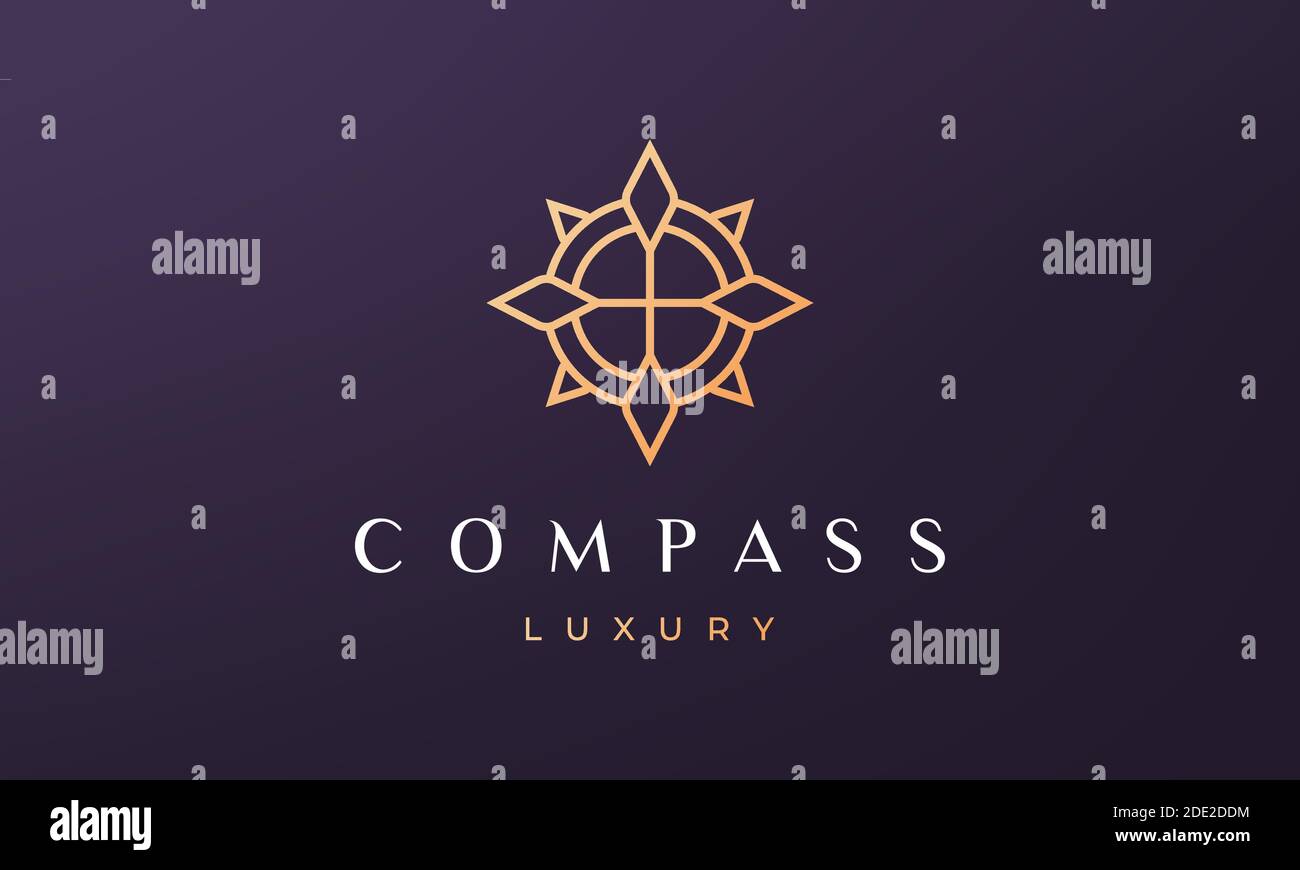 compass logo concept with modern and luxury style with gold color Stock ...