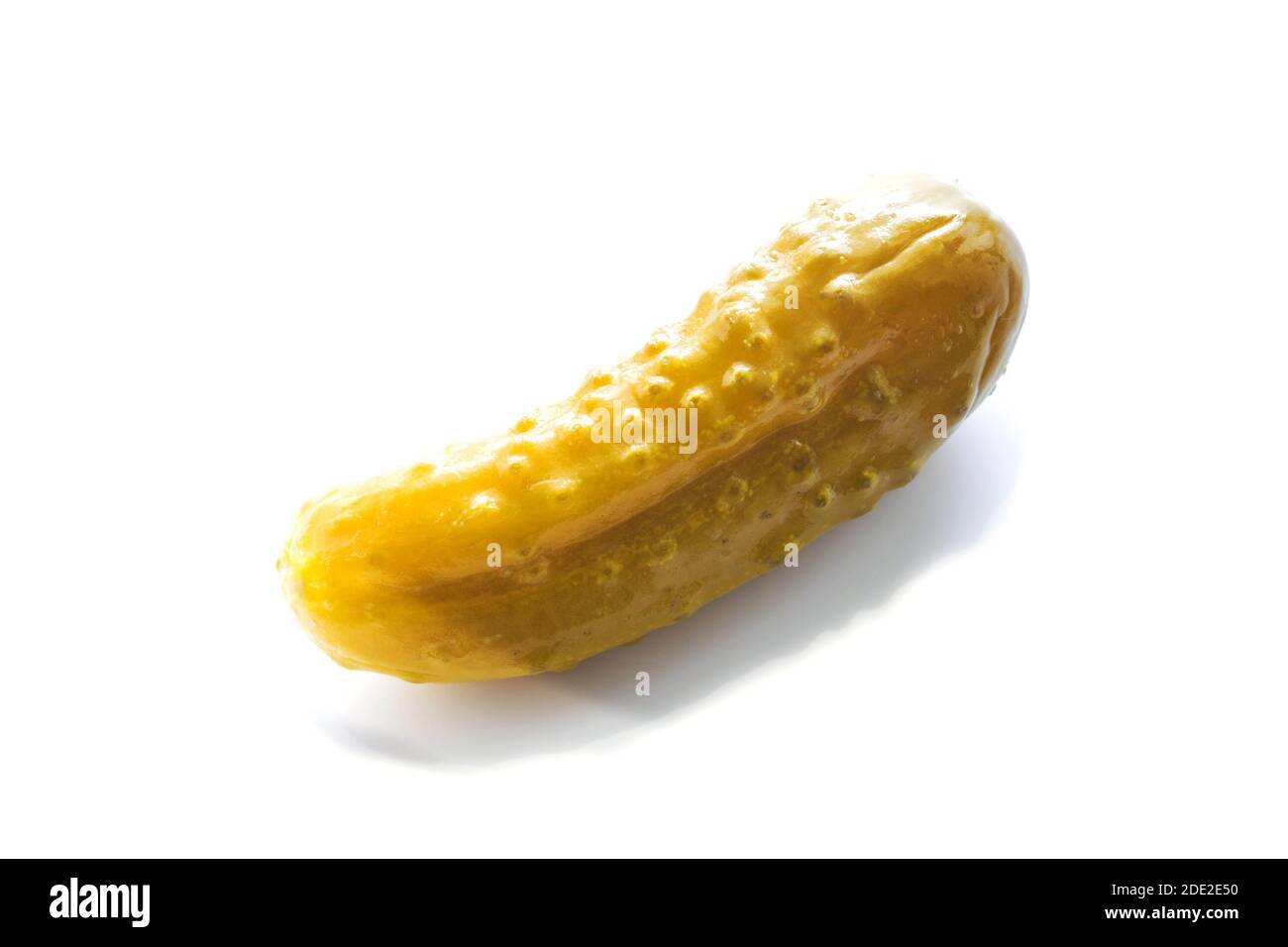 Marinated crunchy gherkin pickled cucumber isolated on white background ...