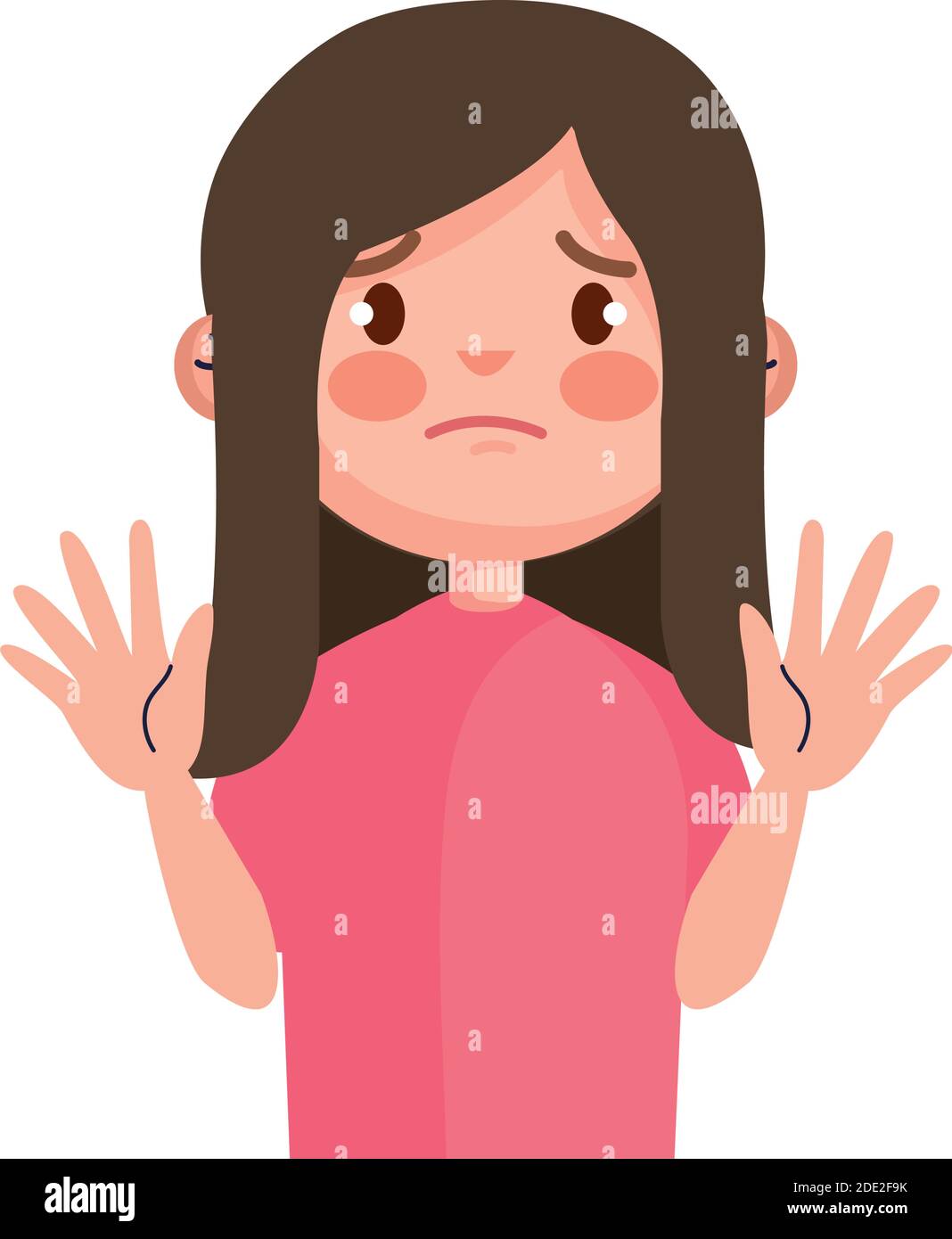 stop bullying and sad girl kid vector design Stock Vector Image & Art ...