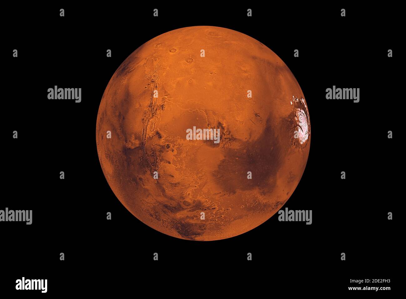 Planet Mars on a black background. Elements of this image furnished by ...