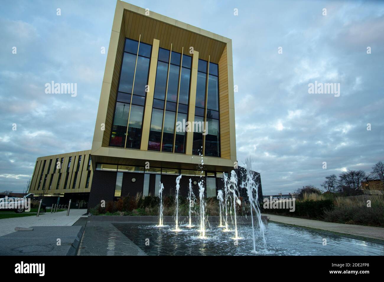 Modern water feature example Stock Photo - Alamy