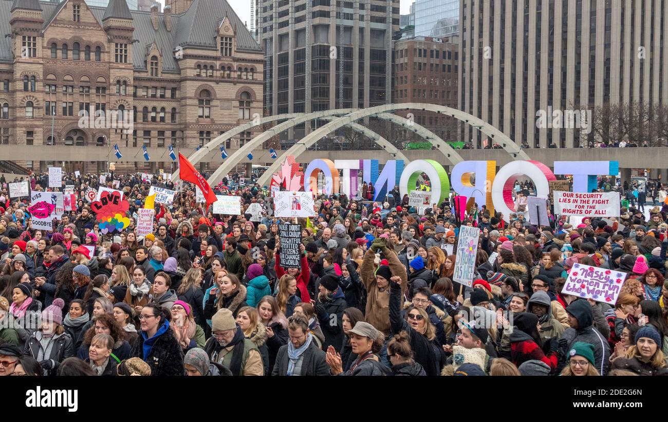 Women's March in Toronto, Canada-January 21, 2017 Stock Photo - Alamy