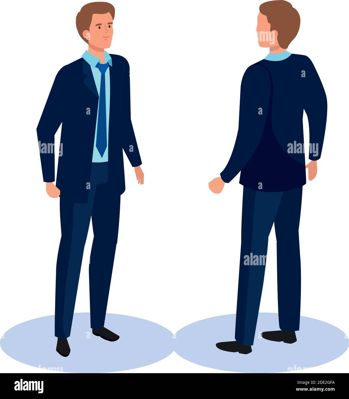 business man from front and back side isometric vector design Stock ...