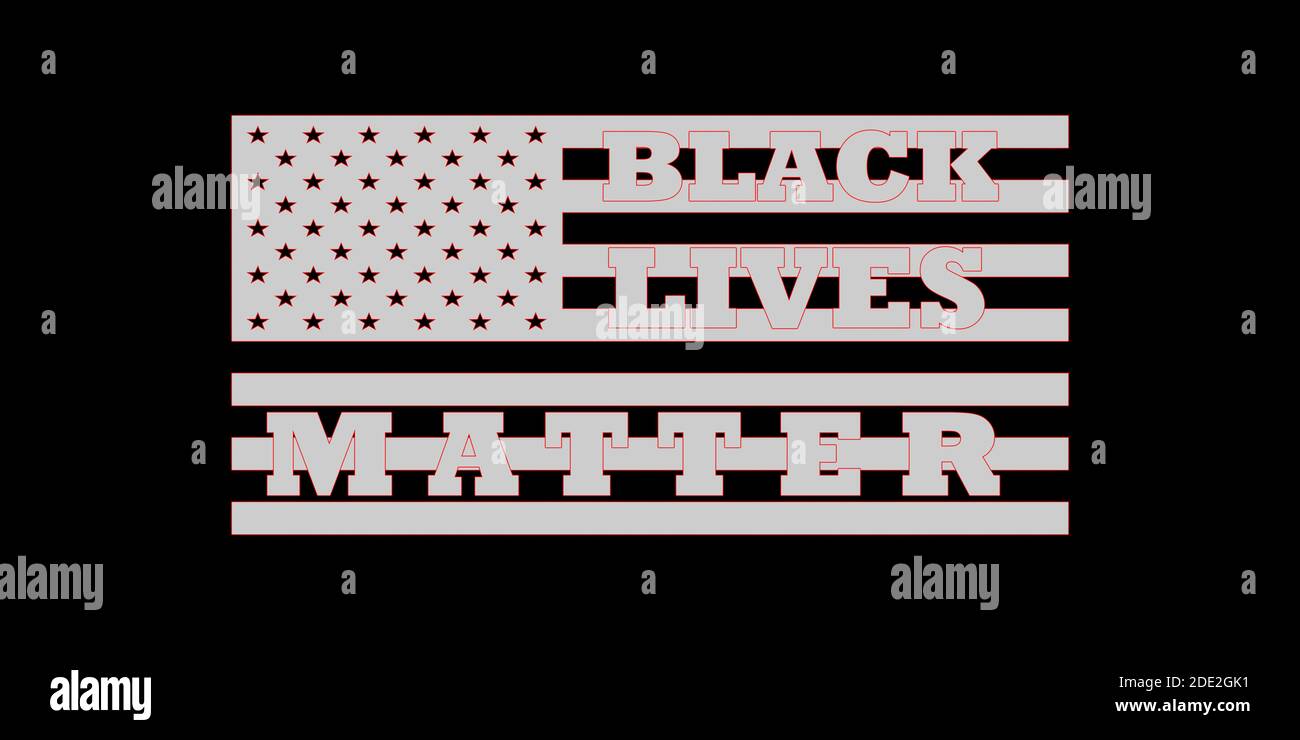 Black Lives Matter. with American flag. BLM USA. concept. simple ...