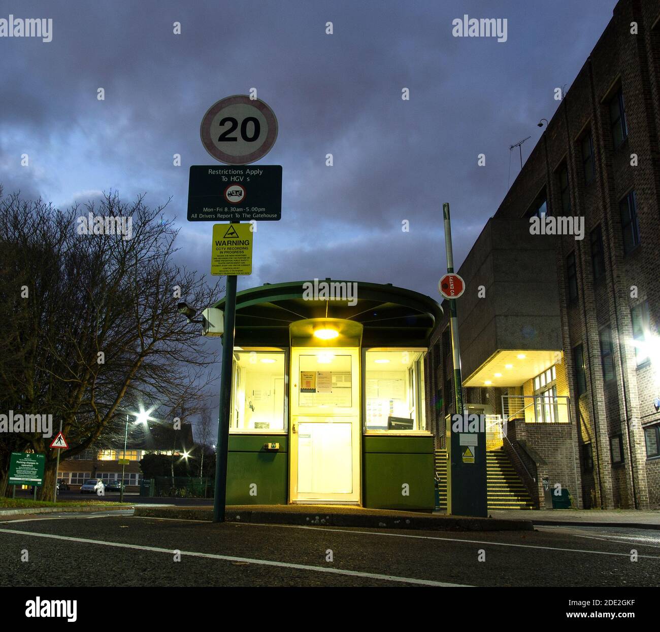 University campus traffic control point Stock Photo - Alamy