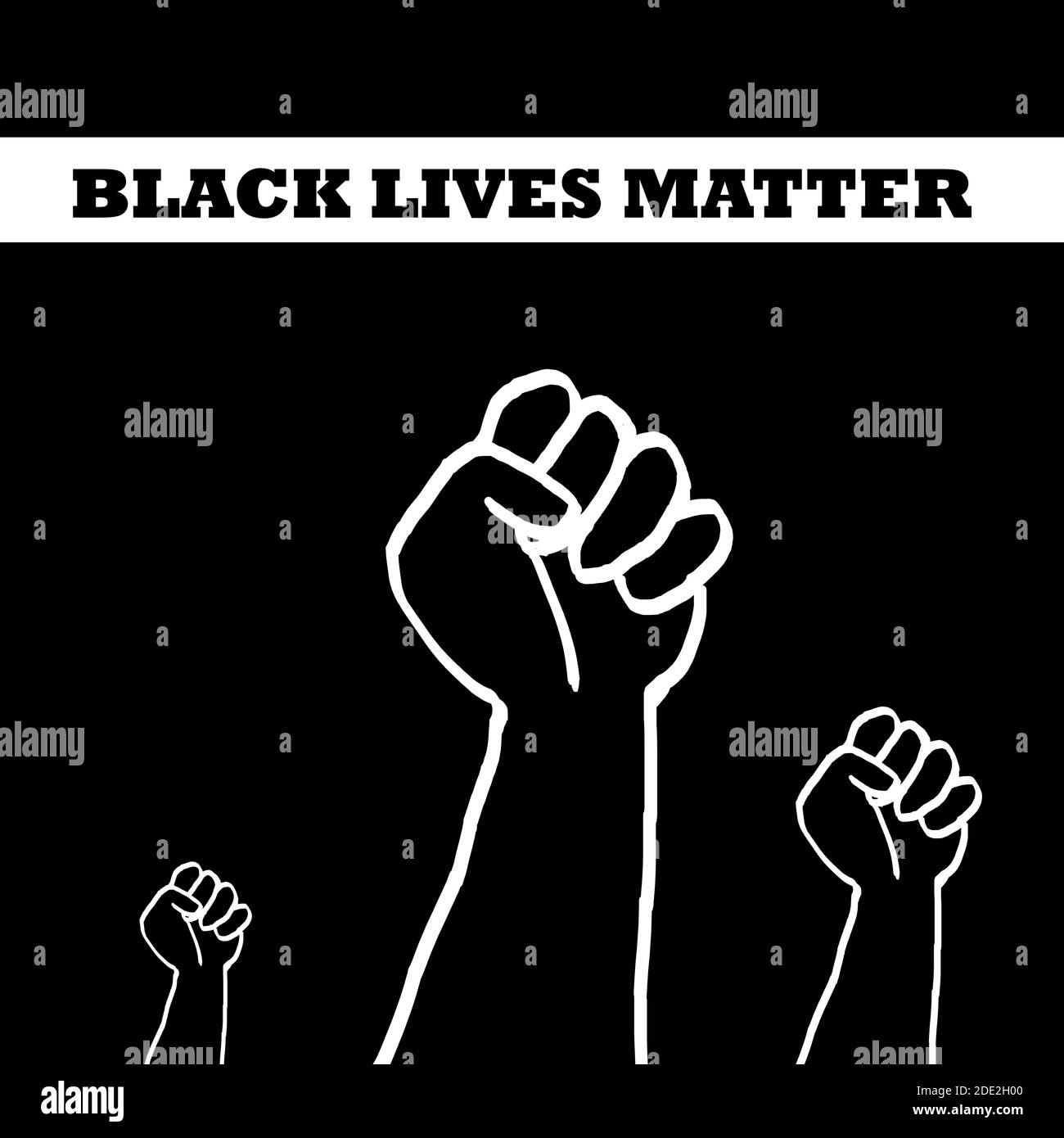 Black Lives Matter hand sign with text on black Stock Photo - Alamy