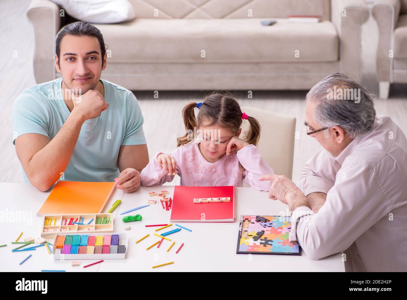 Three generations of family in the early development concept Stock ...