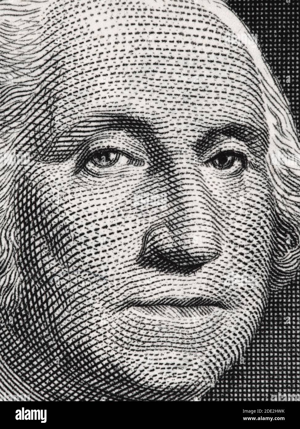 US president George Washington face portrait on the USA one dollar bill ...