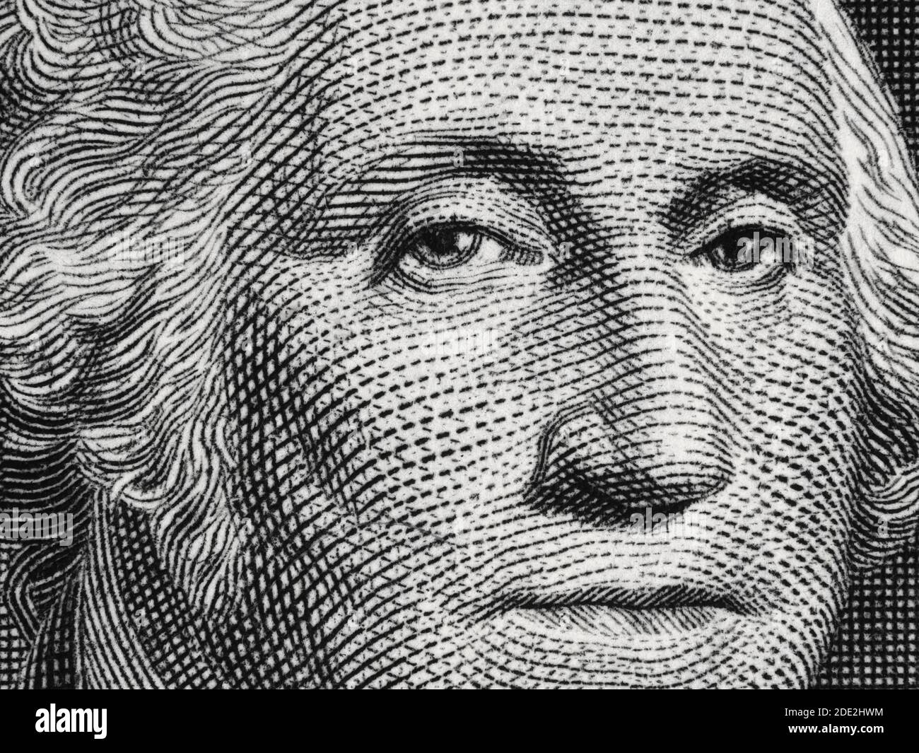 US president George Washington face portrait on the USA one dollar bill ...