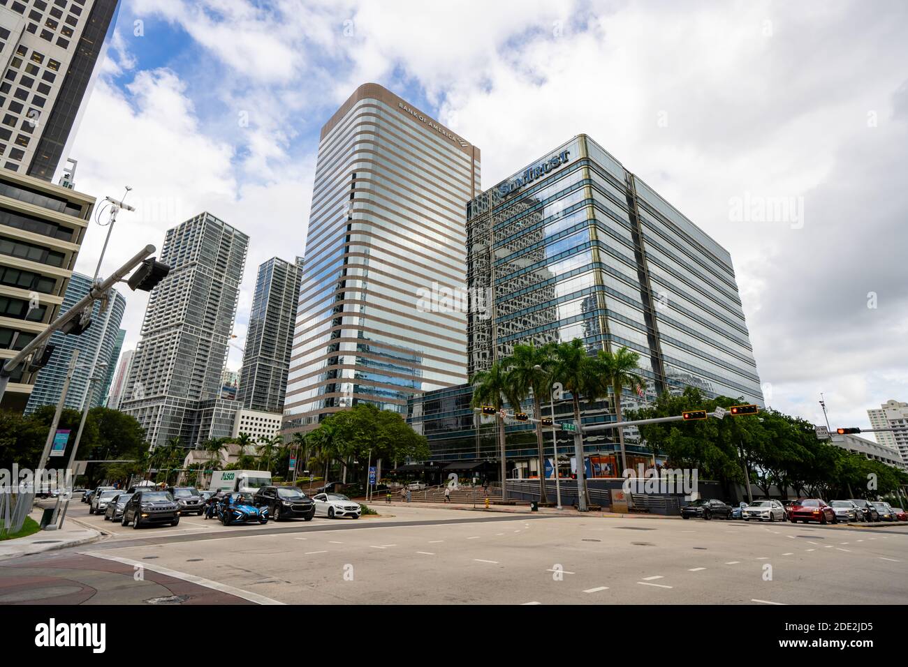 MIAMI, FL, USA - NOVEMBER 27, 2020: Photo of bank buildings Downtown ...