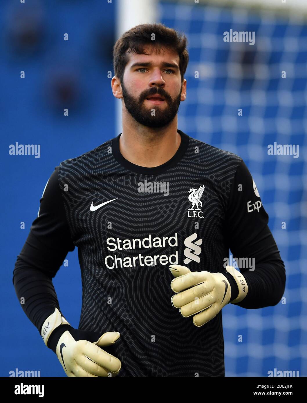 Liverpool goalkeeper Alisson during the Premier League match at the ...