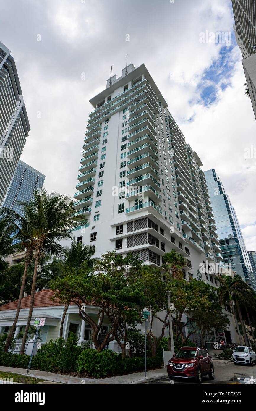 MIAMI, FL, USA - NOVEMBER 27, 2020: Photo of Solaris Brickell vertical ...