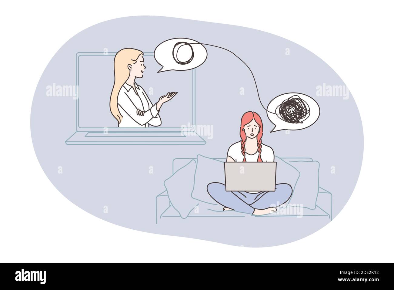 Psychology, depression, anxiety concept. Doctor making psychological ...