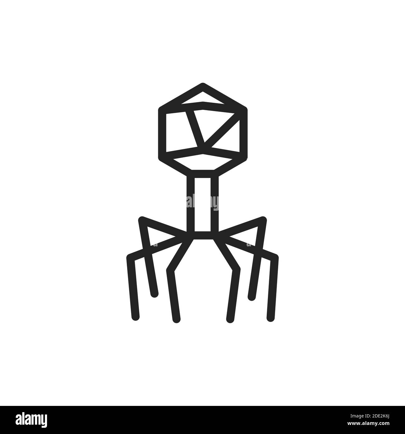 Bacteria bacteriophage black line icon. Vector illustration Stock ...