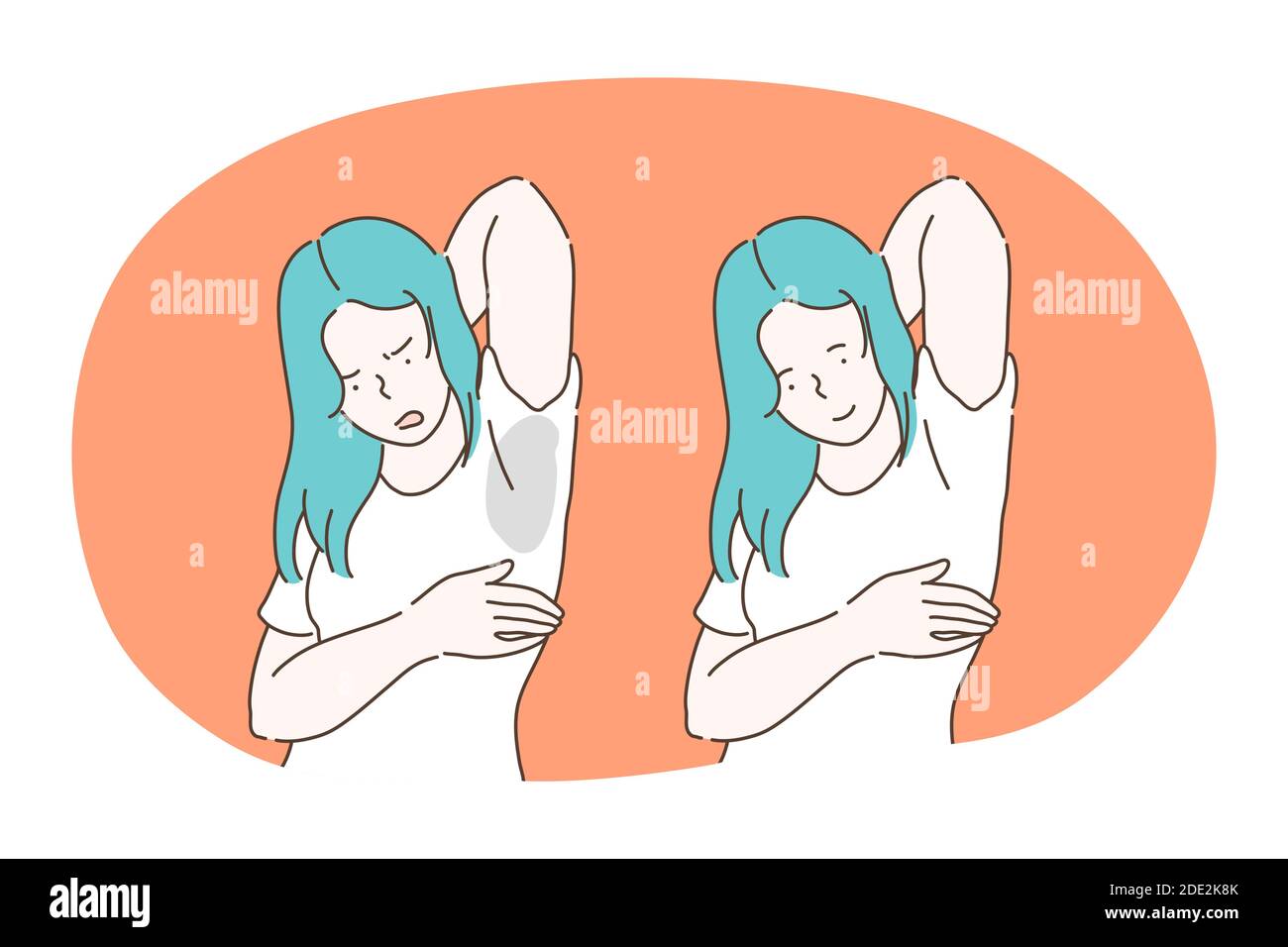 Sweating Cartoon Girl