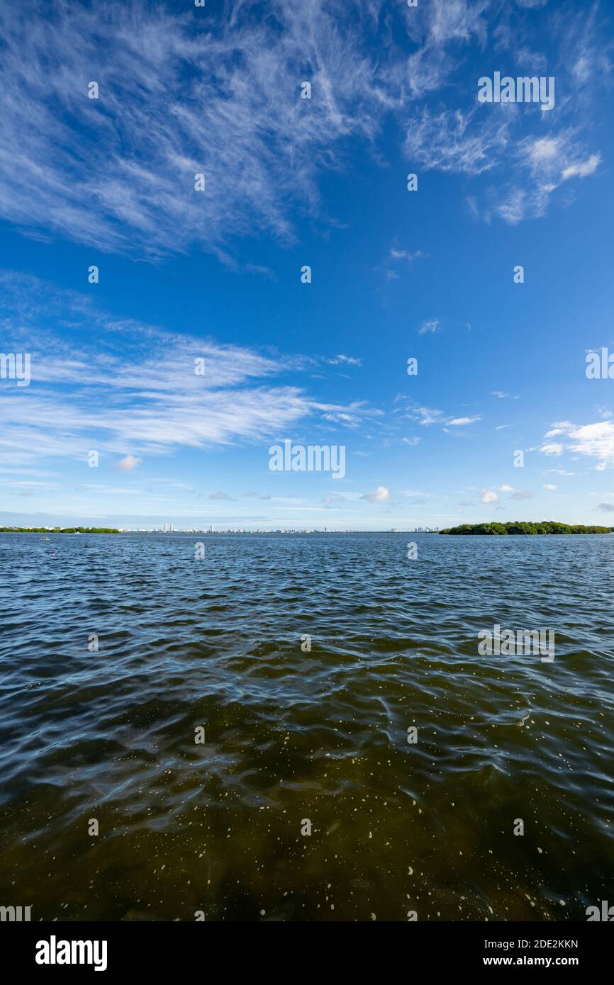 Vertical nature landscape photo blue sky over water Stock Photo - Alamy