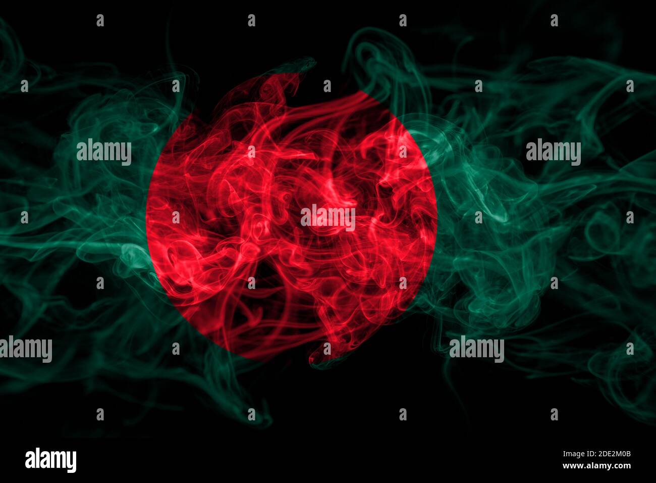 Bangladesh, Bangladeshi smoke flag isolated on black background Stock ...
