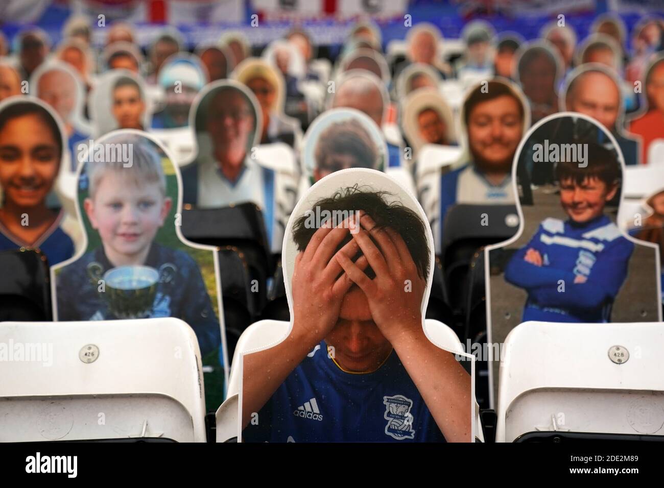 A general view of a dejected fan cutout before the Sky Bet Championship ...